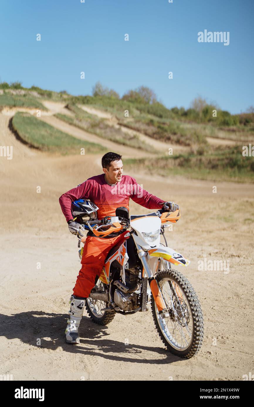 Motocross rider close up portrait Stock Photo - Alamy