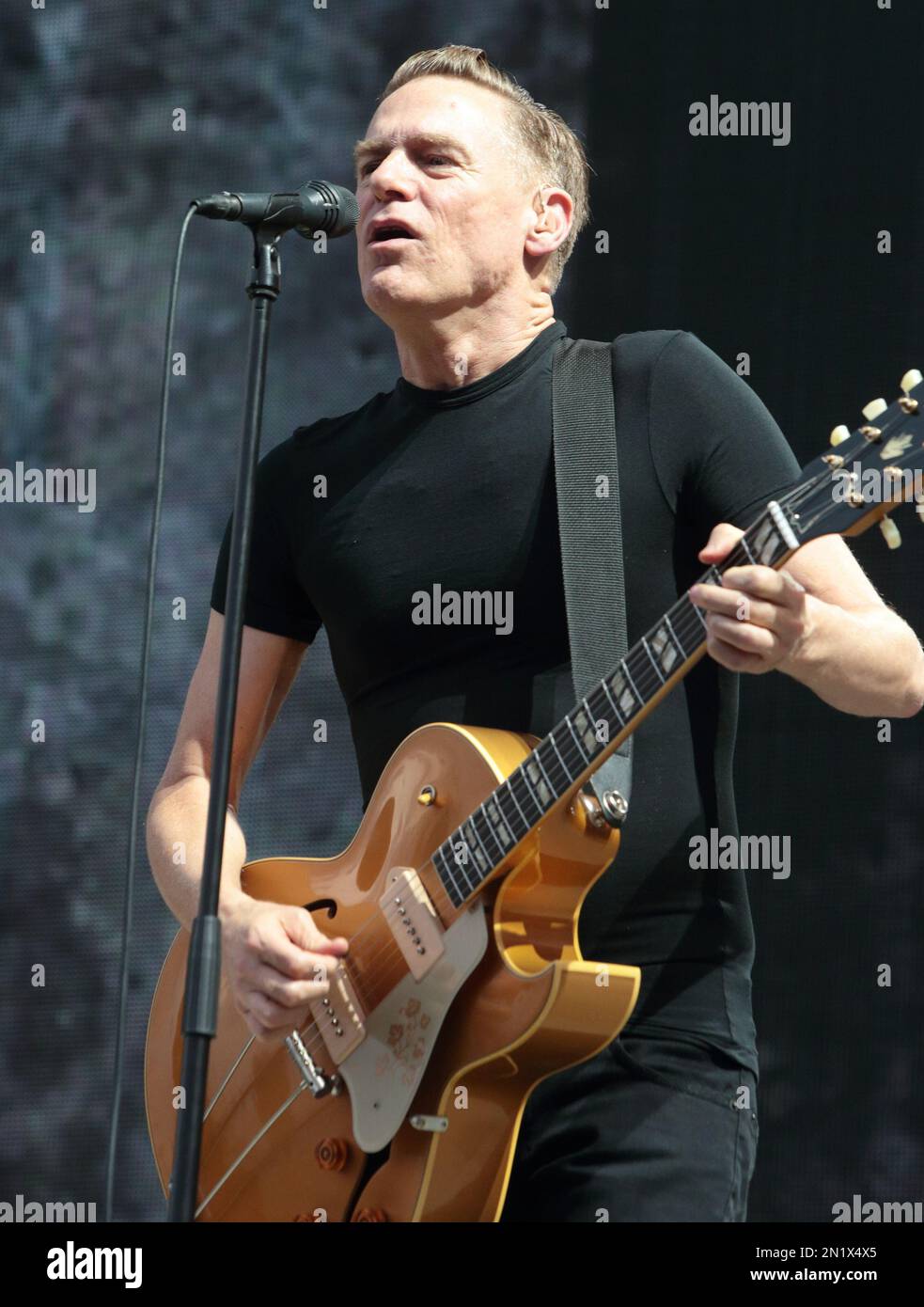 Singer-songwriter Bryan Adams performs in concert during his “Reckless ...