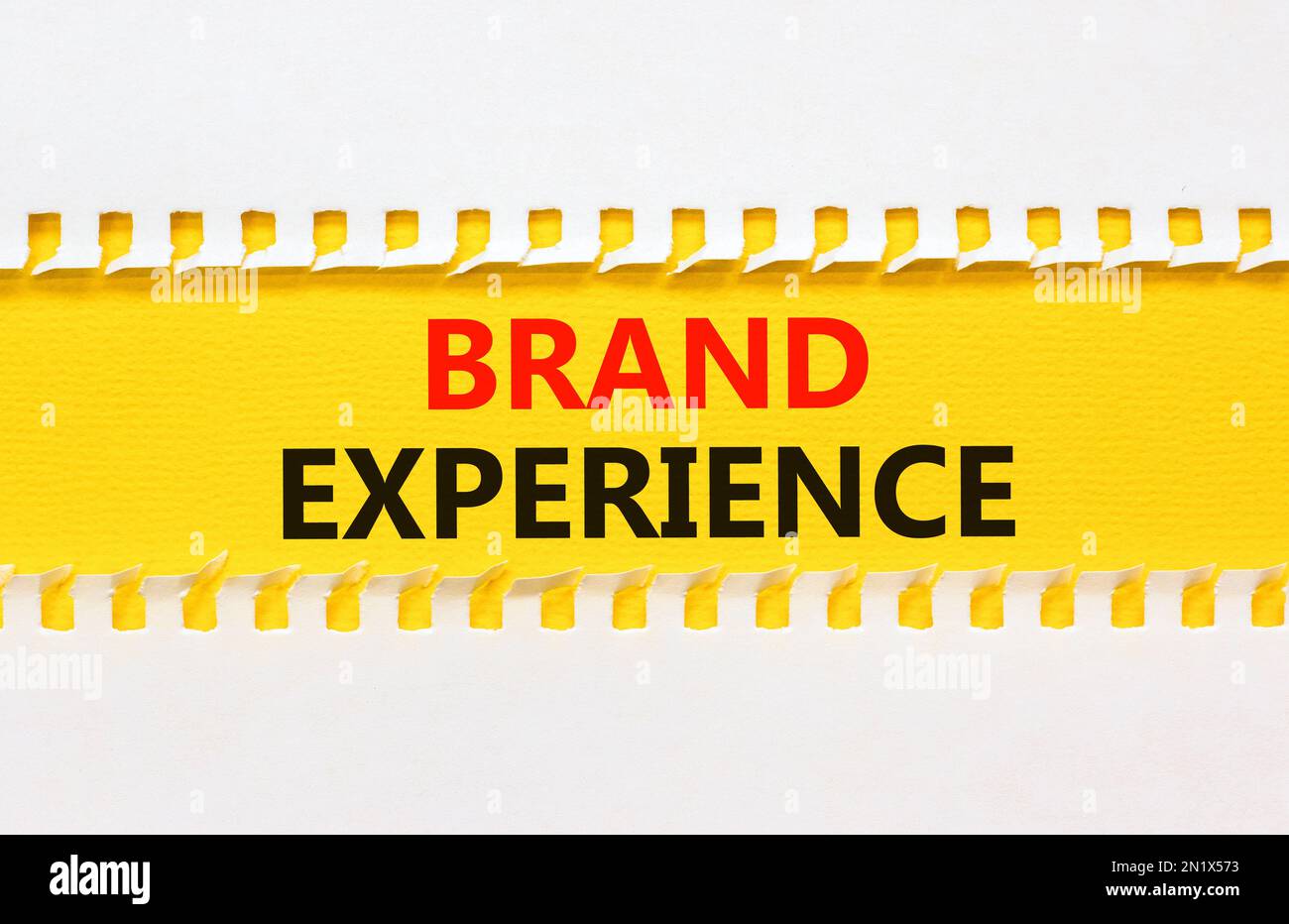 Brand experience symbol. Concept words Brand experience on yellow paper ...