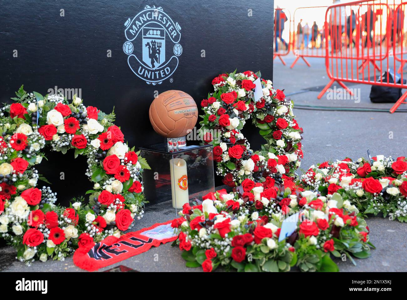 Floral tributes laid outside as Manchester United mark the 65th ...