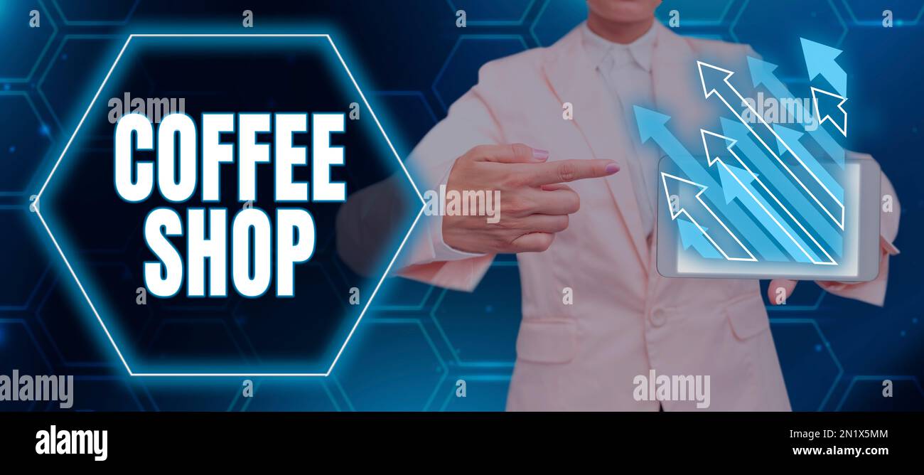 Conceptual display Coffee Shop. Business showcase small informal ...