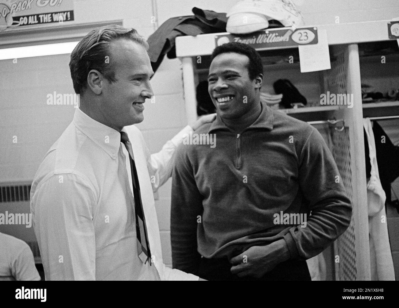 Paul Hornung, left, former great running back for the Green Bay Packers ...