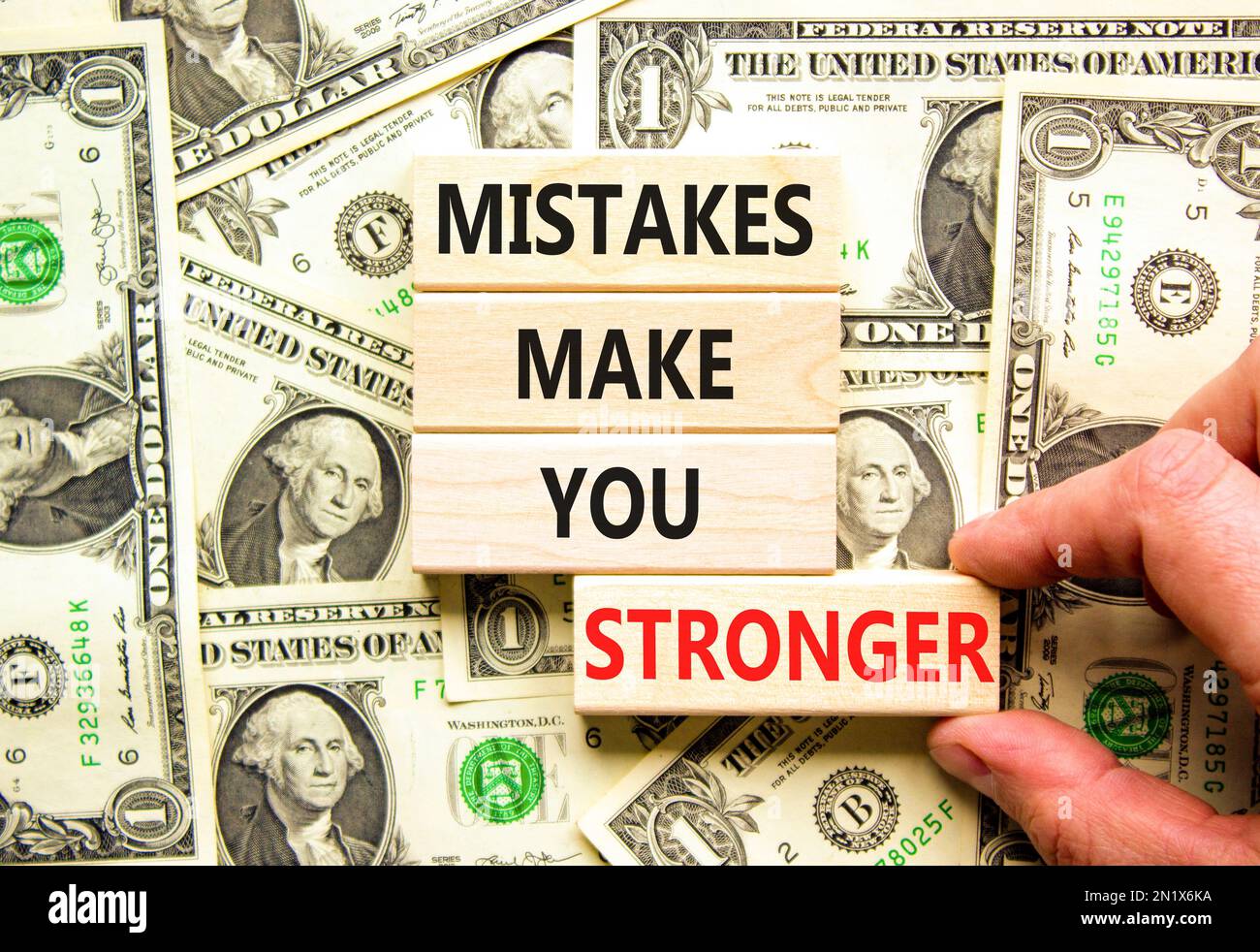 Mistake make stronger symbol. Concept words Mistakes make you stronger ...