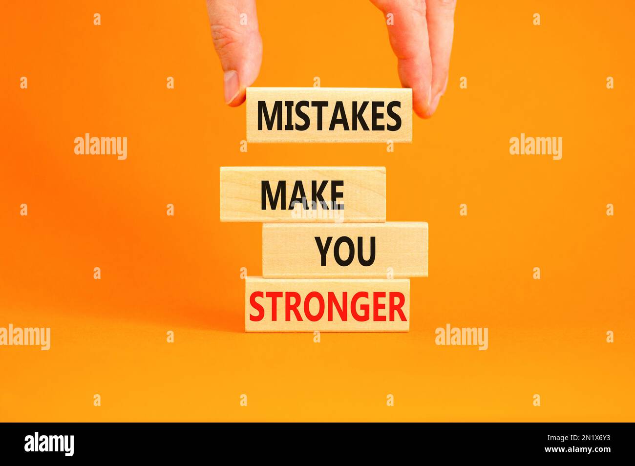 Mistake make stronger symbol. Concept words Mistakes make you stronger ...