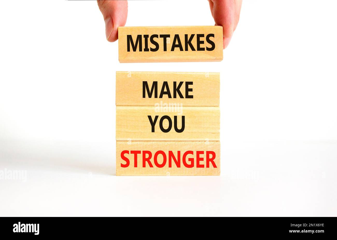 Mistake make stronger symbol. Concept words Mistakes make you stronger ...