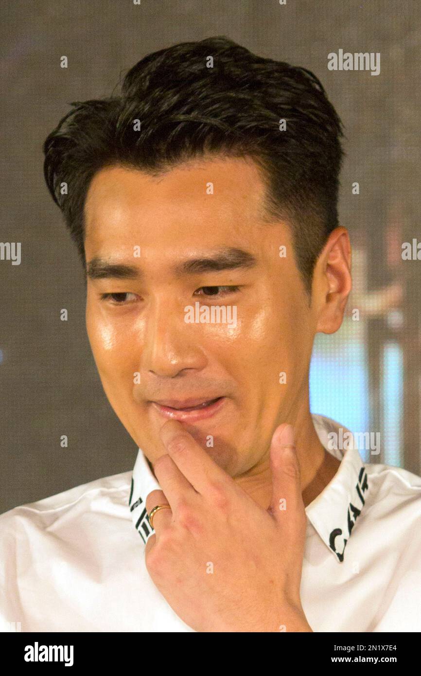 Taiwanese actor Mark Zhao attends a press conference for an upcoming ...