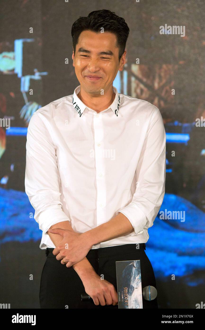 Taiwanese actor Mark Zhao smiles during a press conference for an ...