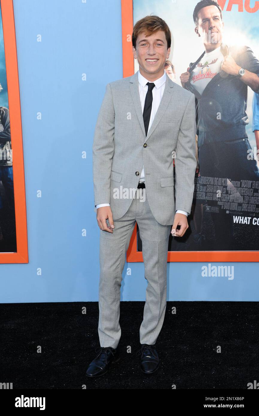 Skyler Gisondo arrives at the LA premiere of "Vacation" held at the ...
