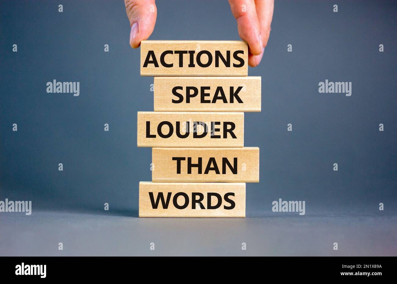 Actions speak louder words symbol. Concept words Actions speak louder ...