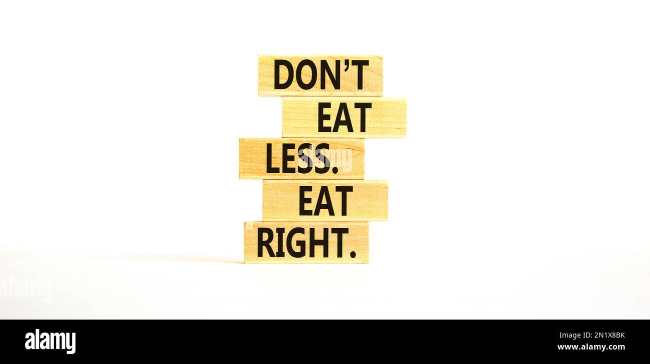 Eat less or right symbol. Concept words Do not eat less, eat right on ...