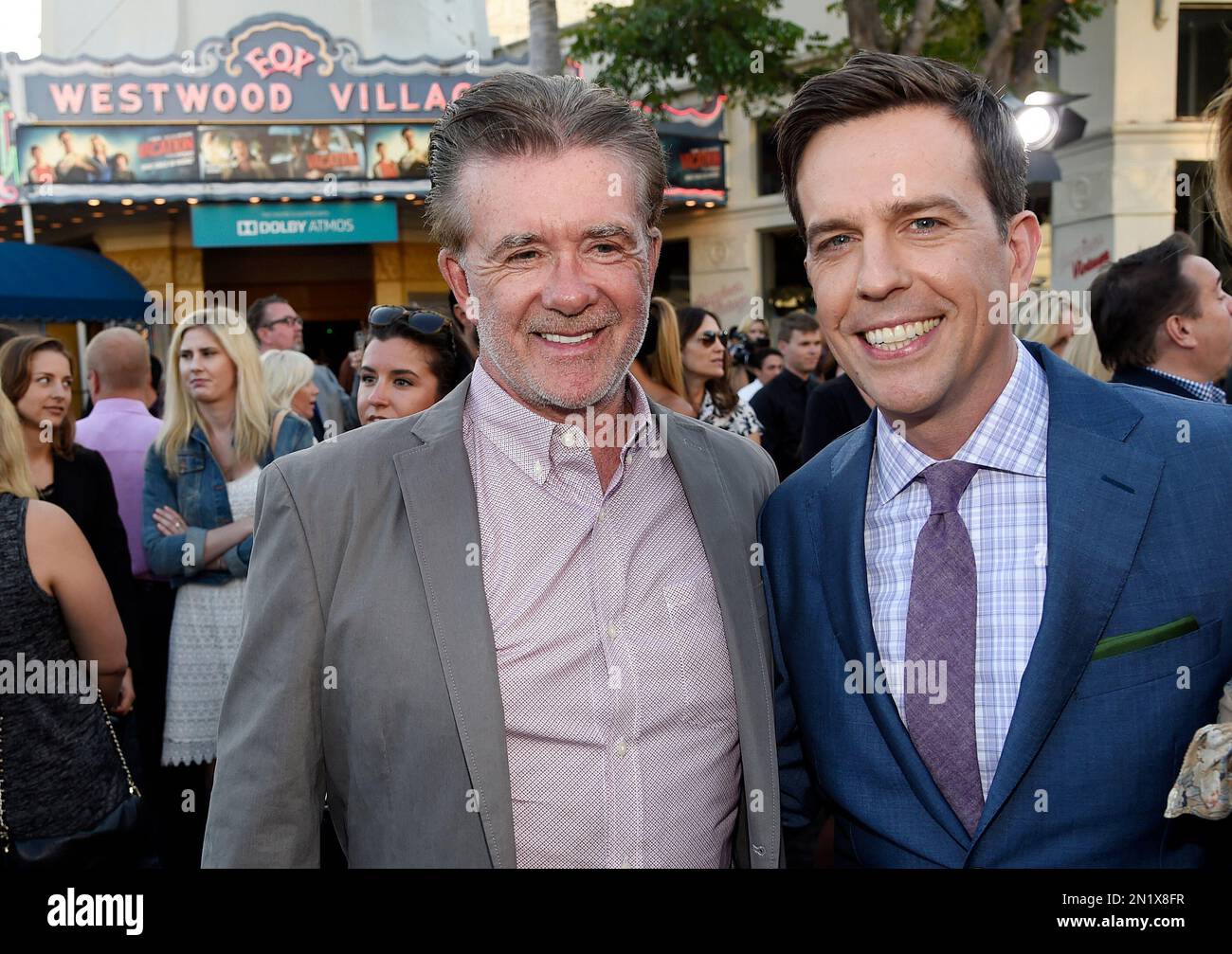 Ed Helms, right, a cast member in "Vacation," poses with actor Alan ...