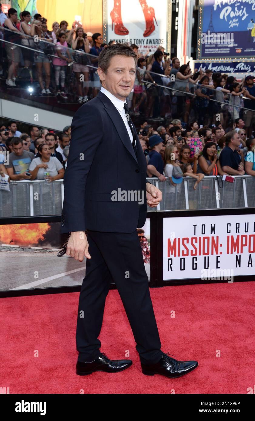 Actor Jeremy Renner attends the premiere of "Mission: Impossible ...