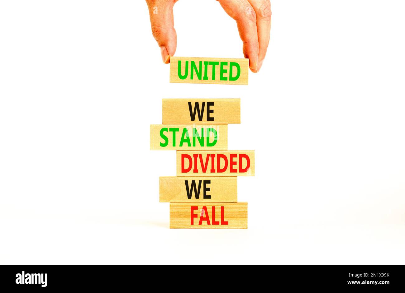 United or divided symbol. Concept words United we stand divided we fall ...