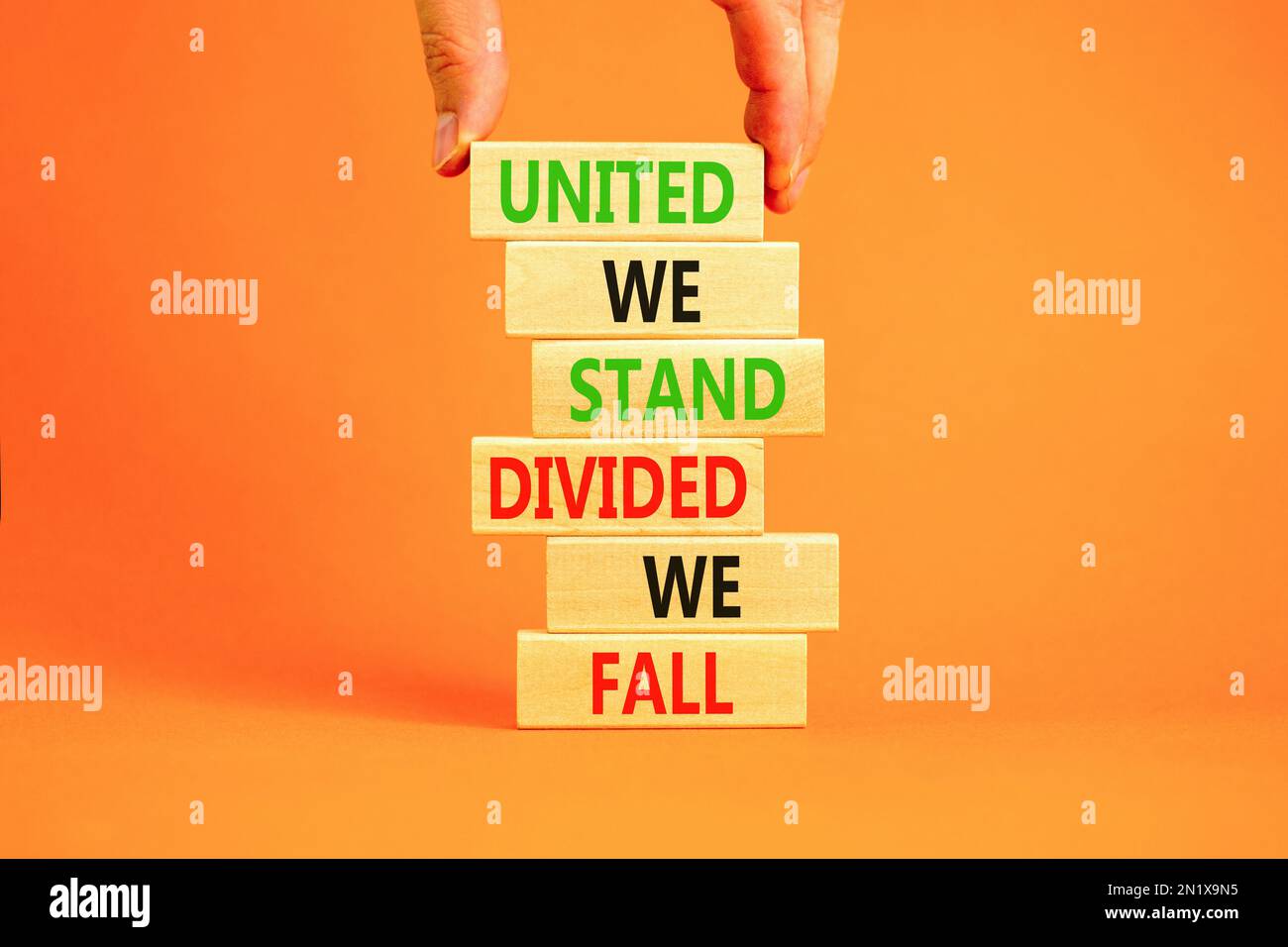 United or divided symbol. Concept words United we stand divided we fall ...