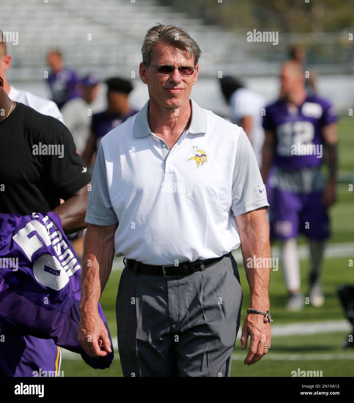 Minnesota Vikings' general manager Rick Spielman walks off the field ...