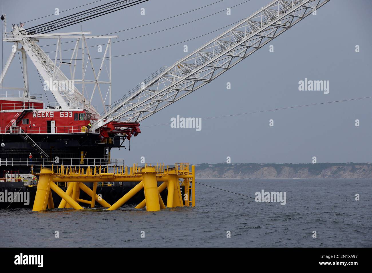 The first foundation jacket installed by Deepwater Wind in the nation's ...