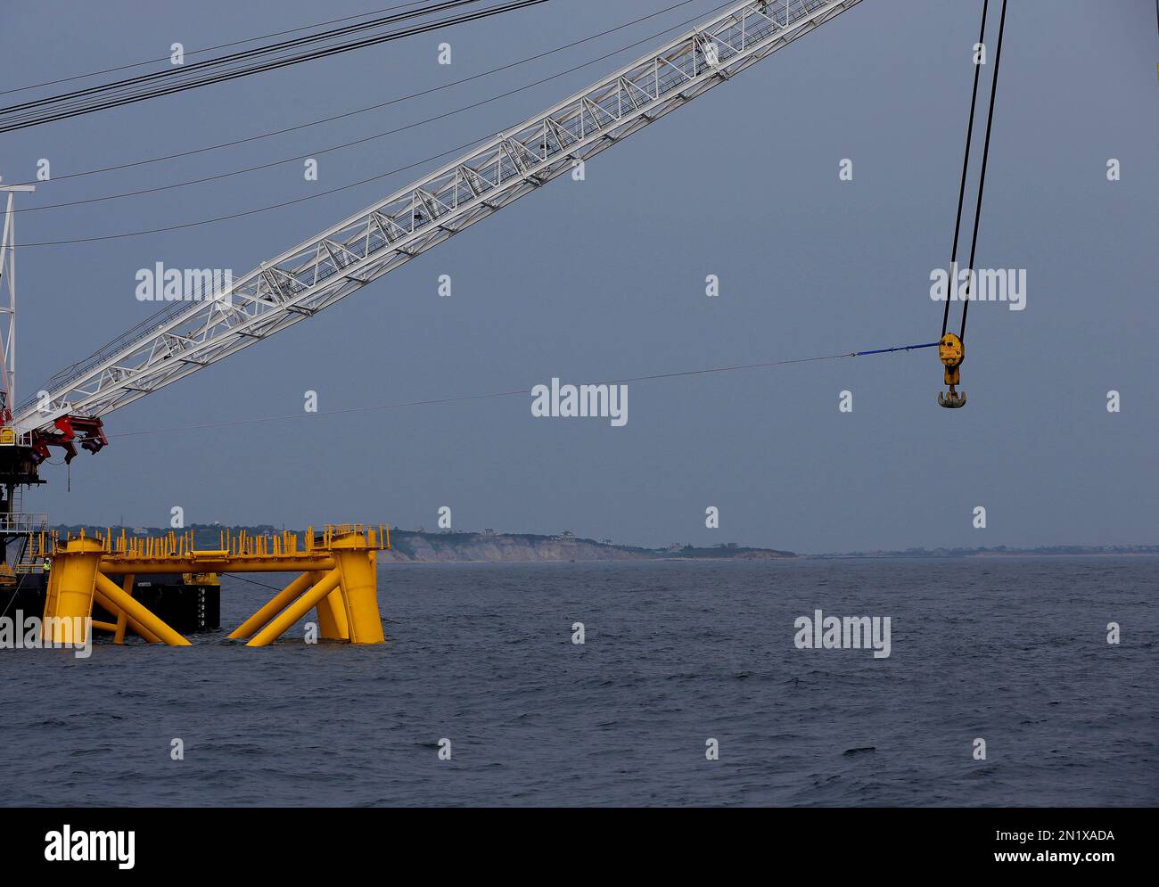 The first foundation jacket installed by Deepwater Wind in the nation's ...
