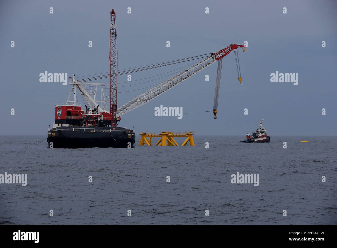 The first foundation jacket installed by Deepwater Wind in the nation's ...