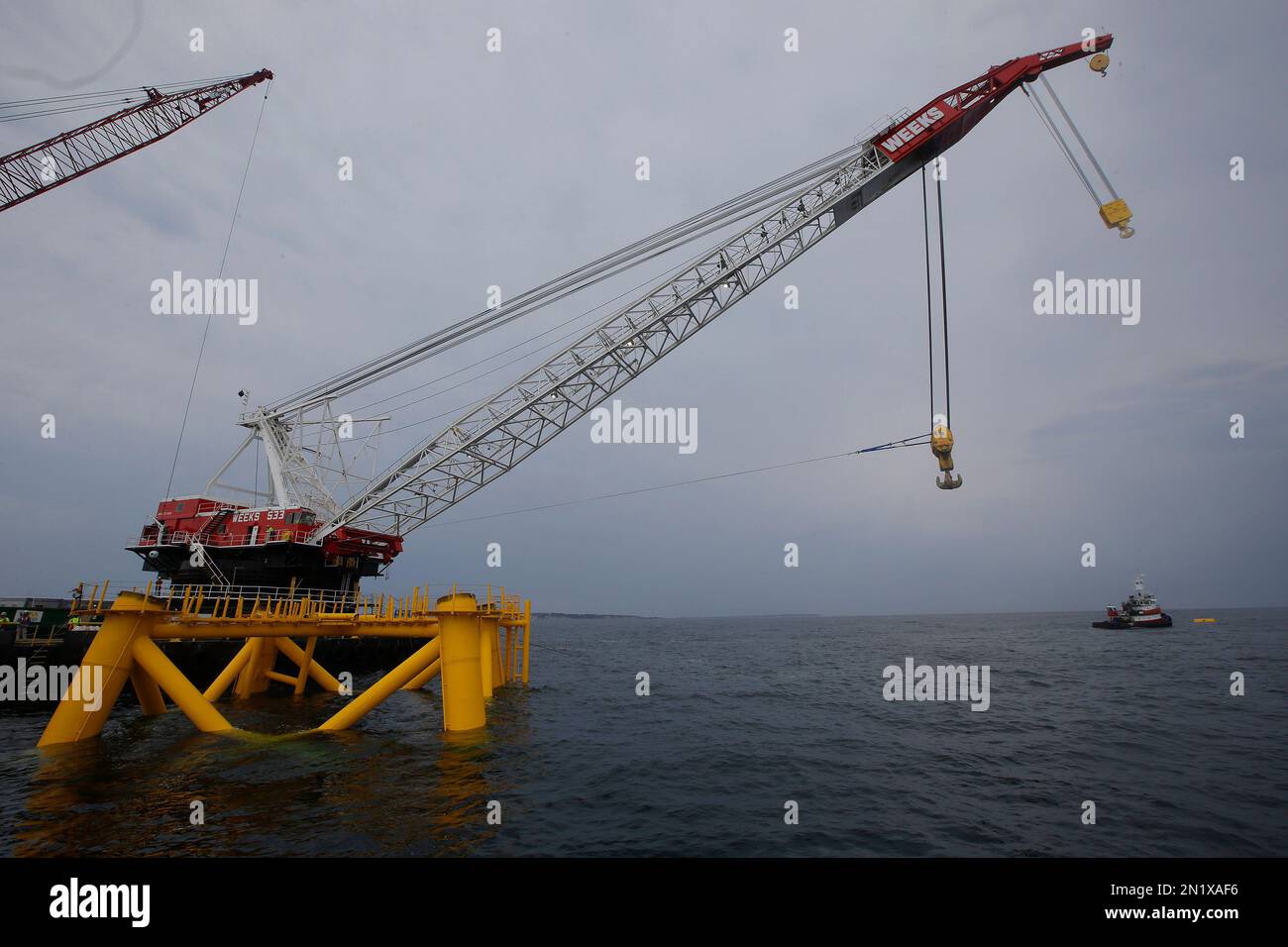The first foundation jacket installed by Deepwater Wind in the nation's ...