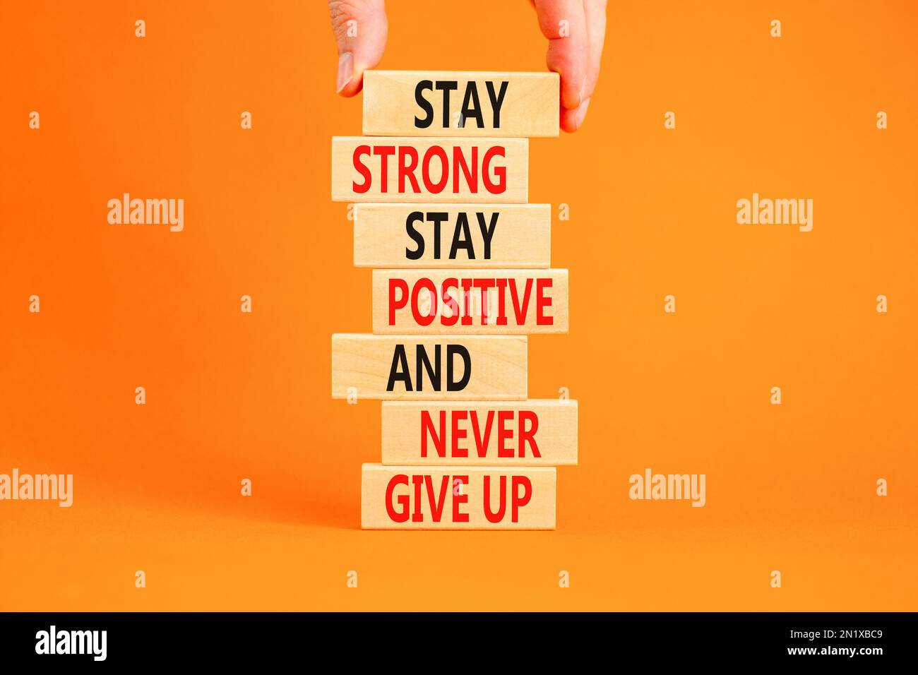 Never give up symbol. Concept words Stay strong stay positive never ...