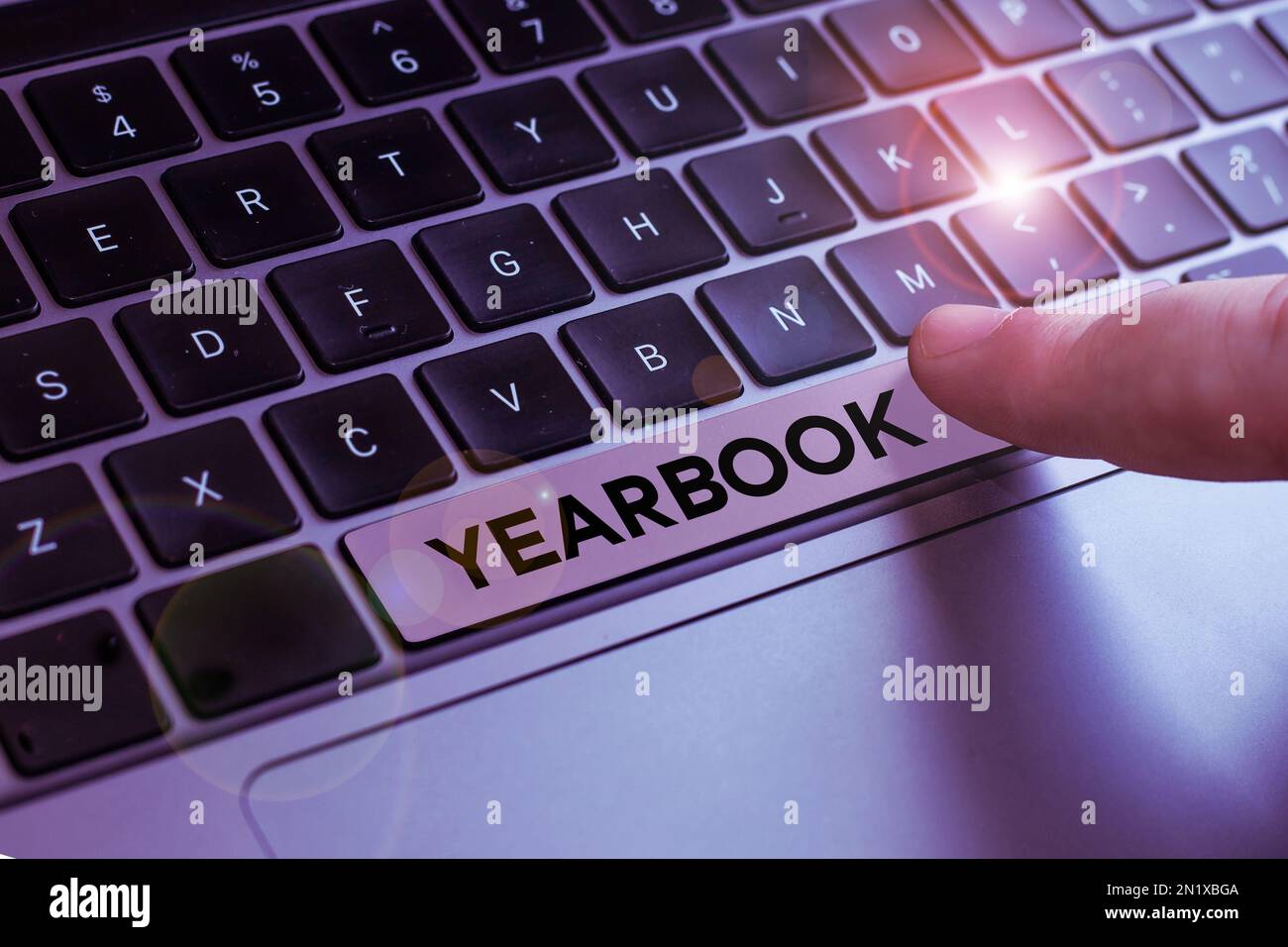 Conceptual display Yearbook. Word Written on publication compiled by ...