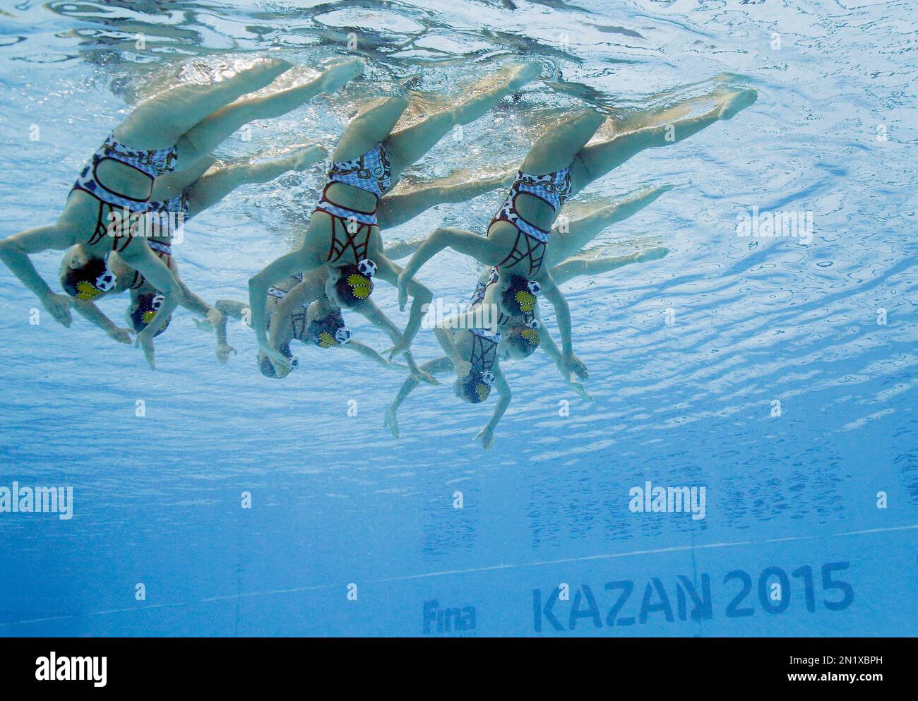 The team of Mexico competes during the synchronised swimming team ...
