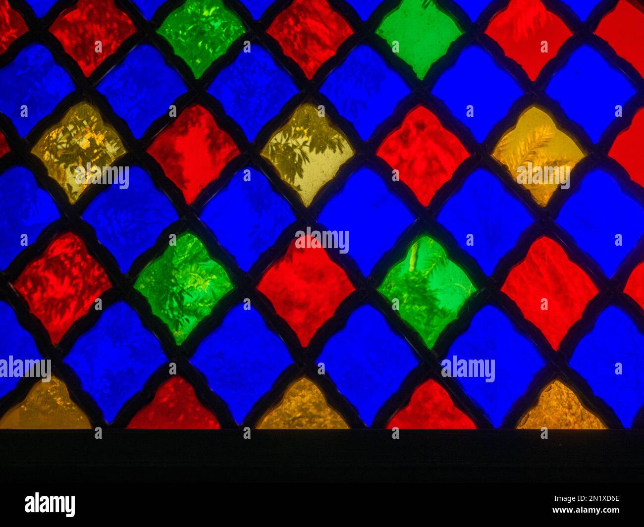 Beautiful interior with mosaic stained glass of windows Bay Palace in ...