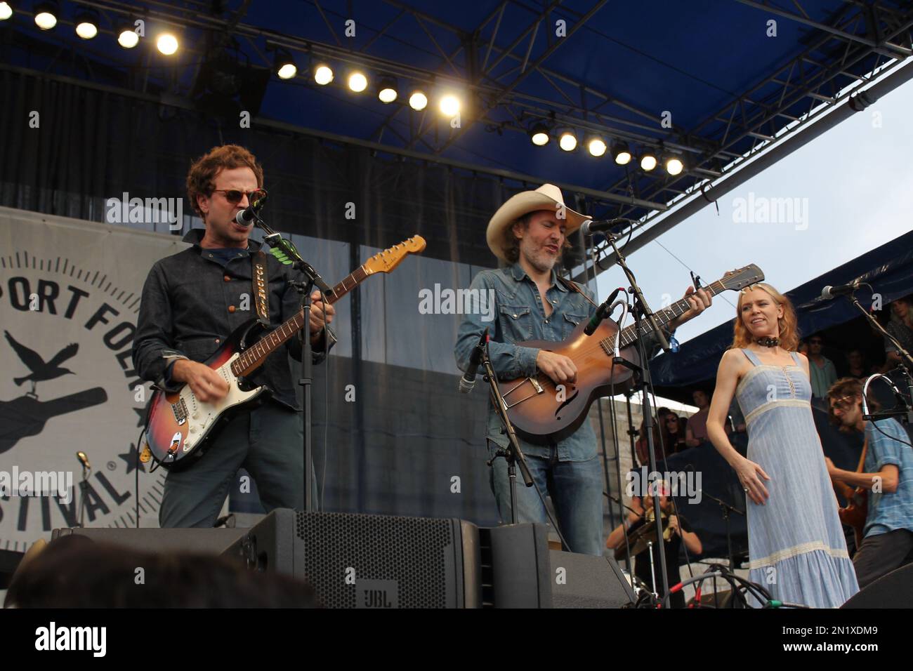 Taylor Goldsmith, of Dawes, left, David Rawlings, center, and Gillian ...