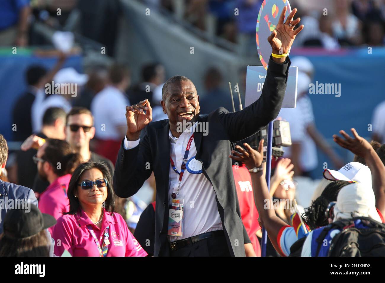 Dikembe Mutombo arrives at the Opening Ceremony of the 2015 Special ...