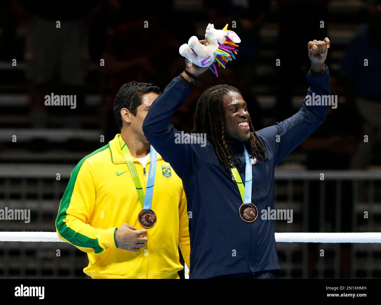 Bronze medalists in men’s super heavyweight boxing, United States’ Cam ...