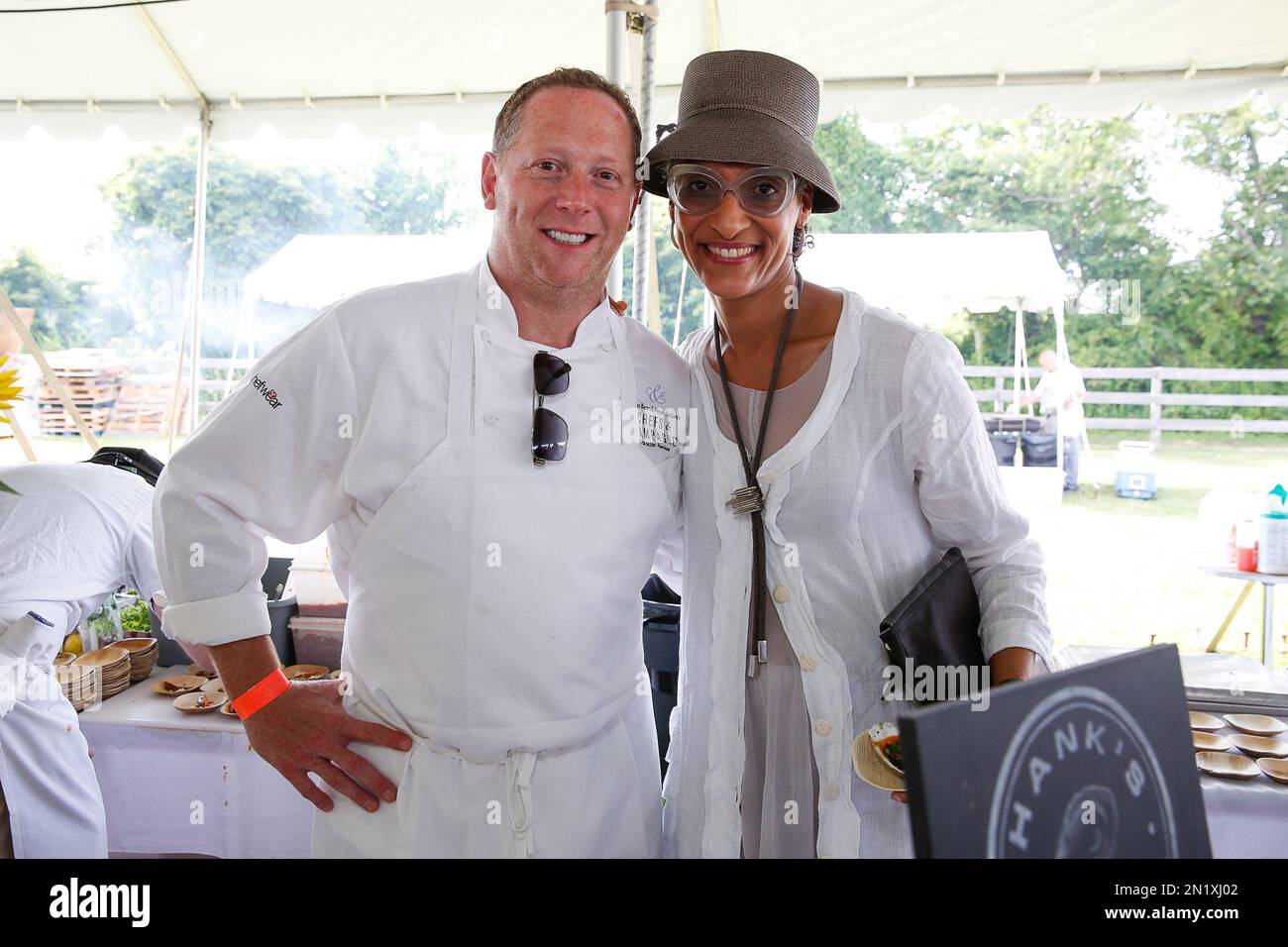 Chef Franklin Becker and honoree Chef Carla Hall seen at James Beard ...