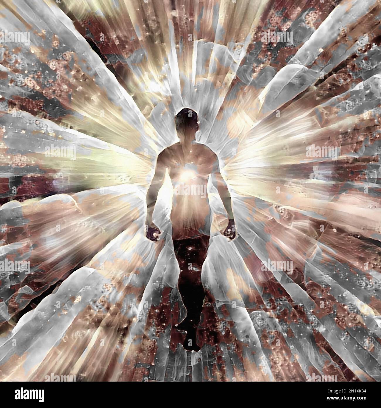 Human body with energy beams Stock Photo - Alamy