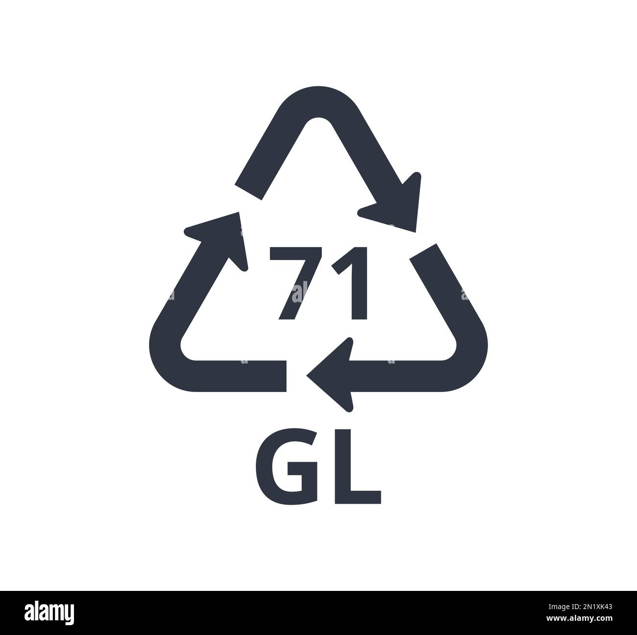 Isolated 71 GL icon for green glass. Concept of ecology and packaging ...