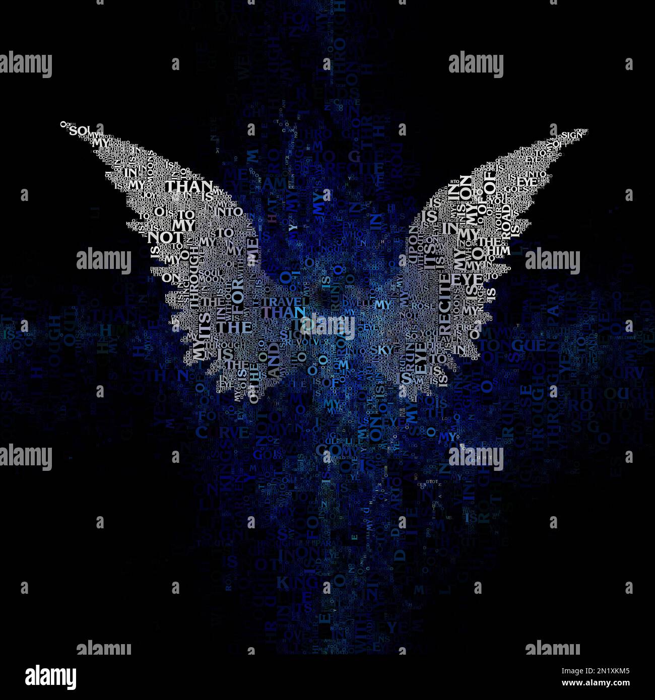 White wings with text. Modern art Stock Photo - Alamy