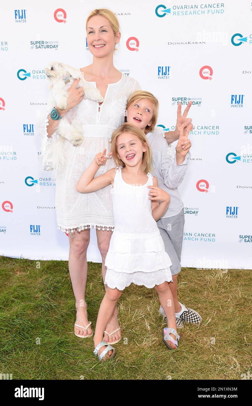 Kelly Rutherford, middle, daughter Helena, and son Hermes attend the ...