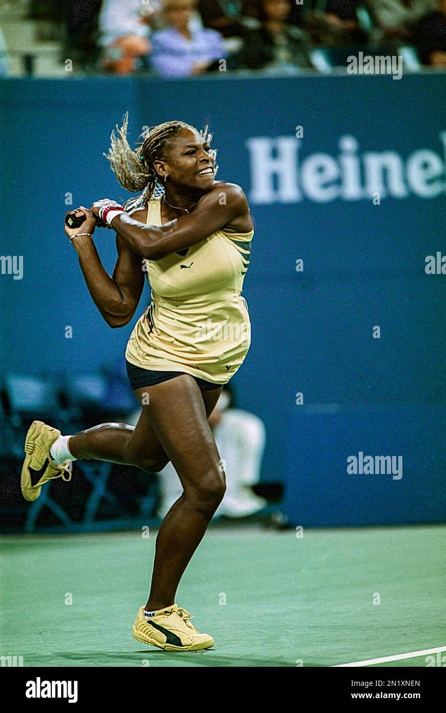 Serena Williams (USA) competing in the Women's Final at the 2001 US ...