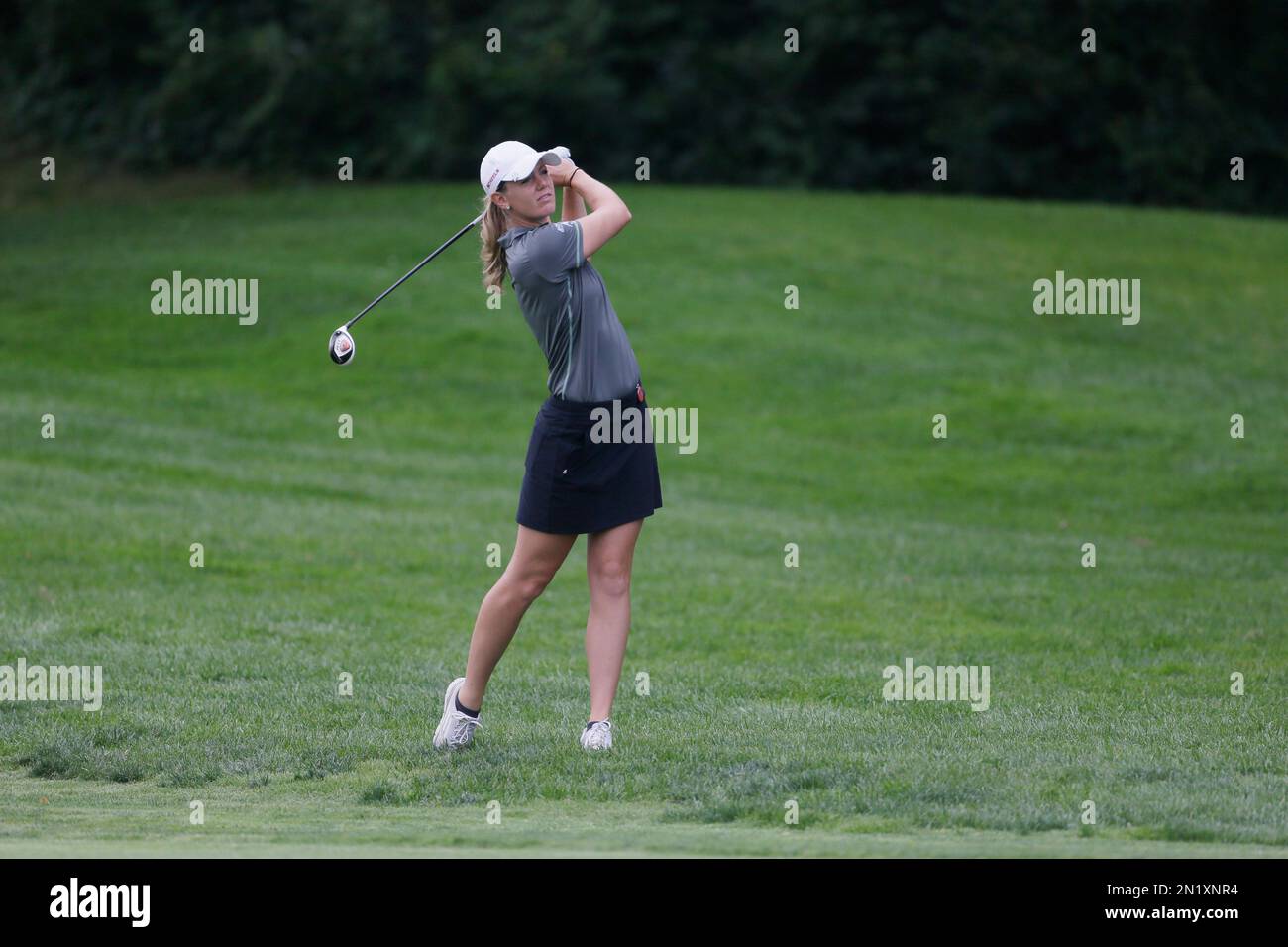 Amy Anderson hits from the first fairway during the third round of the ...