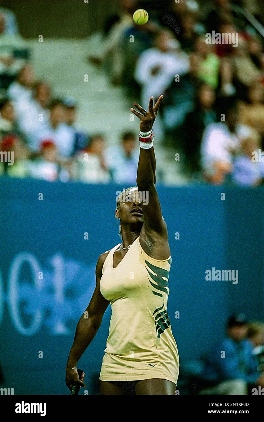 Serena Williams (USA) competing in the Women's Final at the 2001 US ...