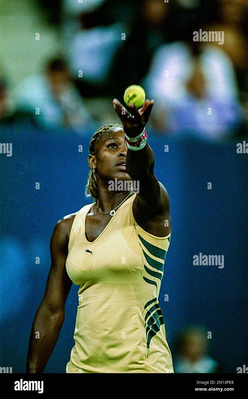 Serena Williams (USA) competing in the Women's Final at the 2001 US ...