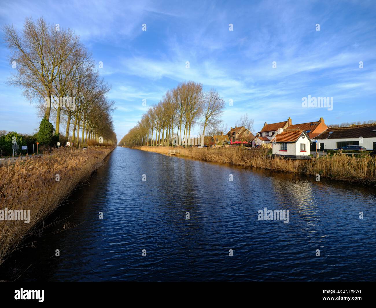 The canal of the beautiful village of Damme in Belgium Stock Photo - Alamy