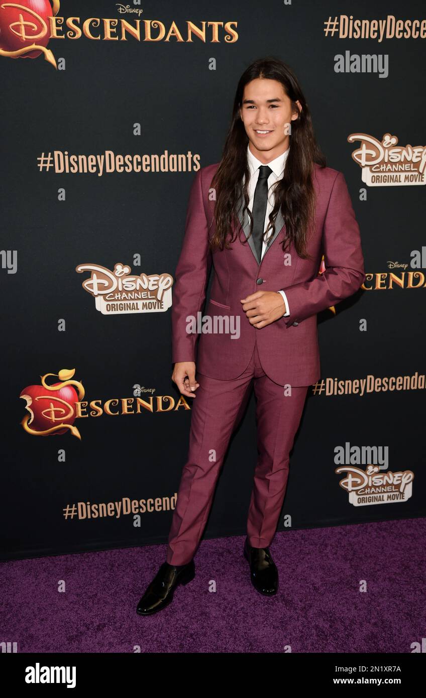 Booboo Stewart, a cast member in "Descendants," poses at the premiere ...