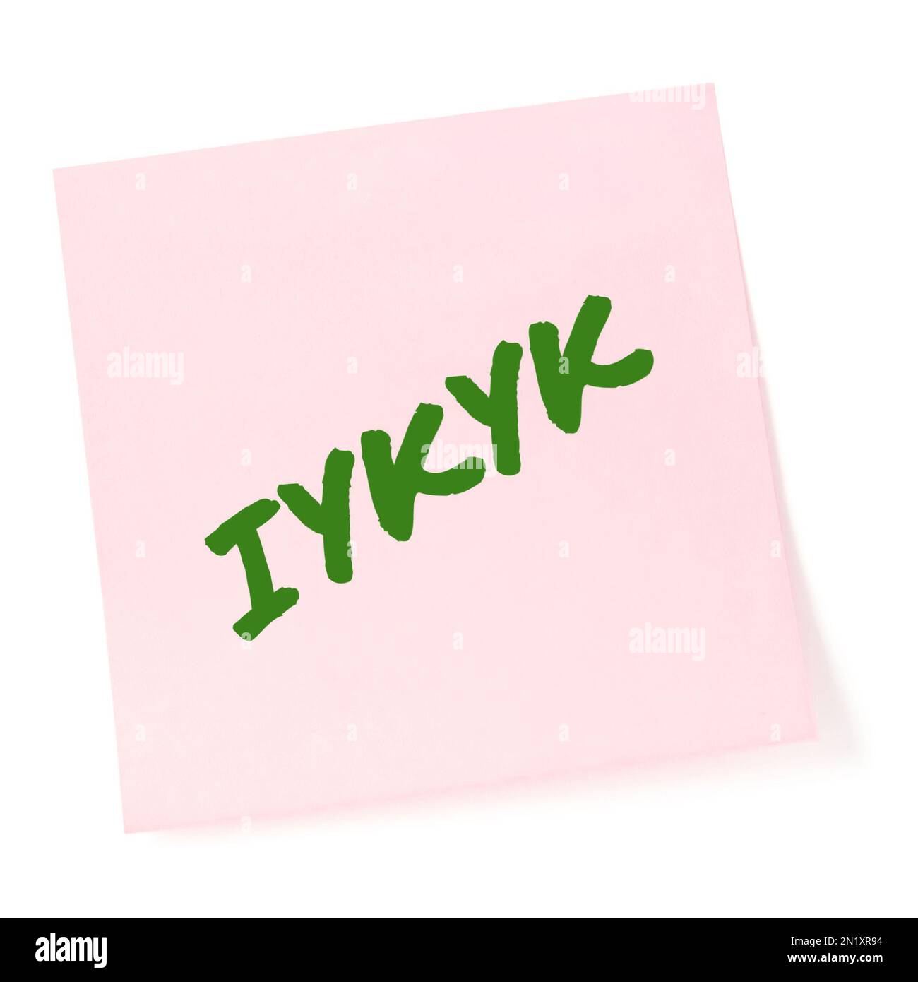 If you know, you know acronym IYKYK macro closeup, green marker text ...