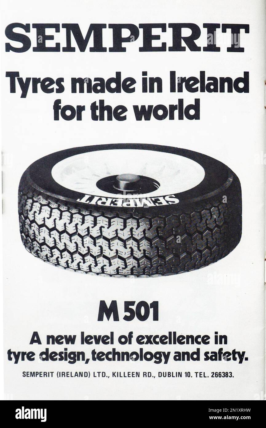 A 1982 advertisement for Semperit Tyres, based then in Killeen Road ...