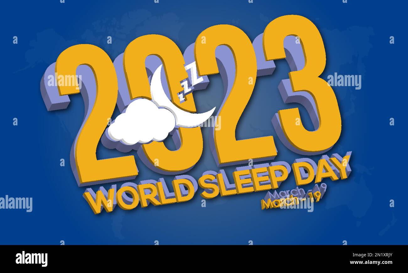 Global Planet earth awareness concept banner design of World Sleep Day observed on March 19 ...