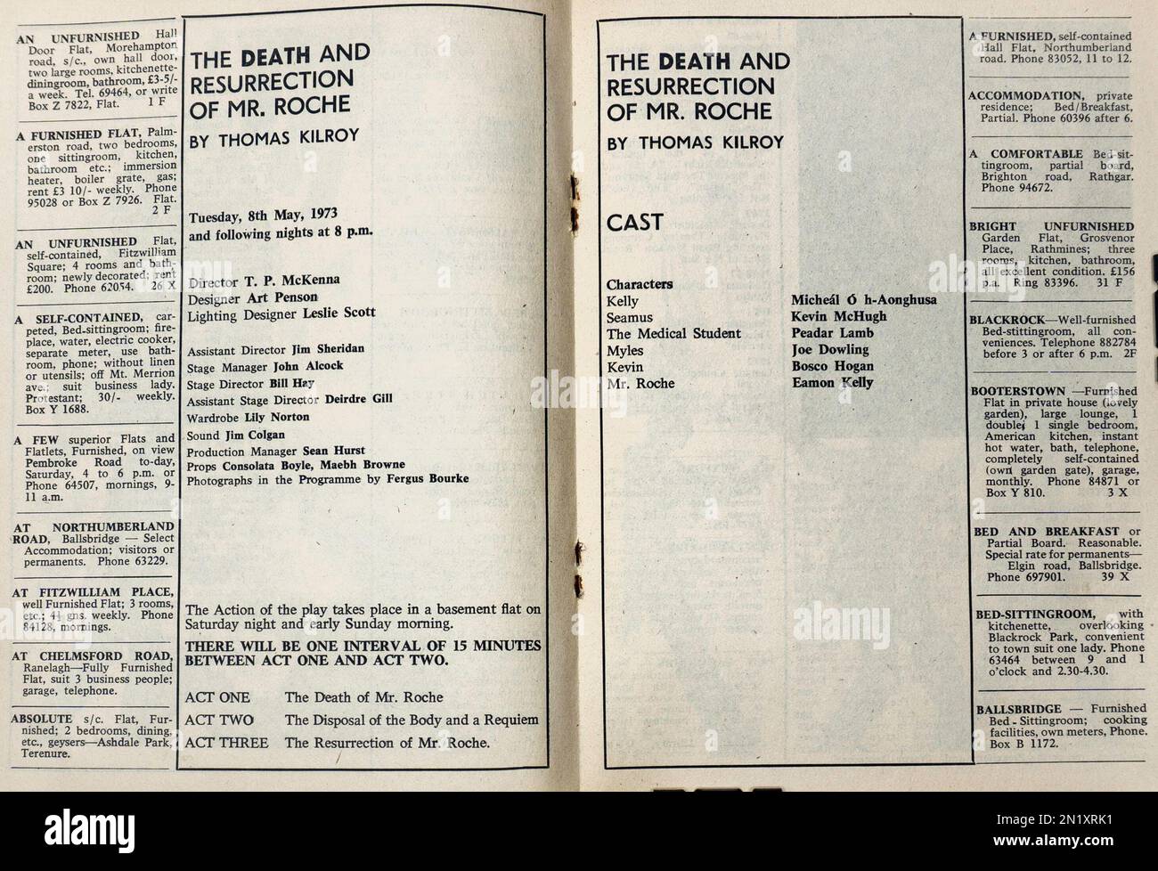 The cast list for the 1973 production of Thomas Kilroy’s, The Death and ...