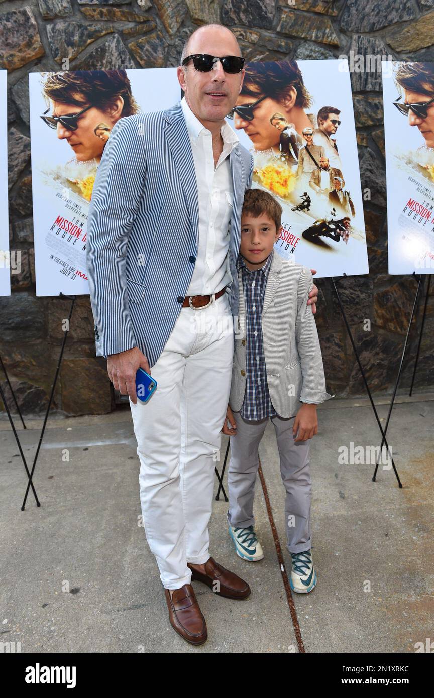 Matt Lauer, left, and son Thijs Lauer attend a special screening of ...