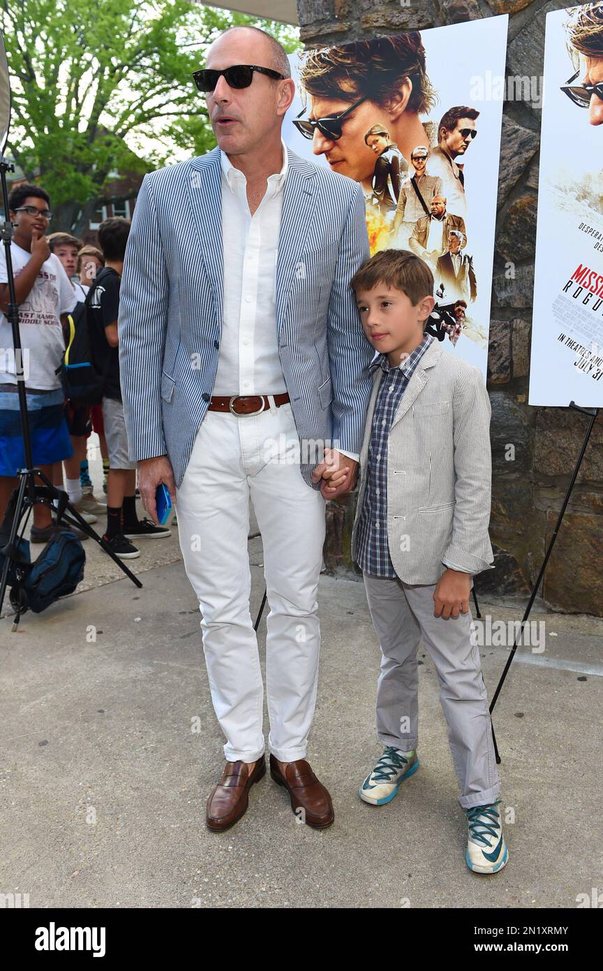 Matt Lauer, left, and son Thijs Lauer attend a special screening of ...