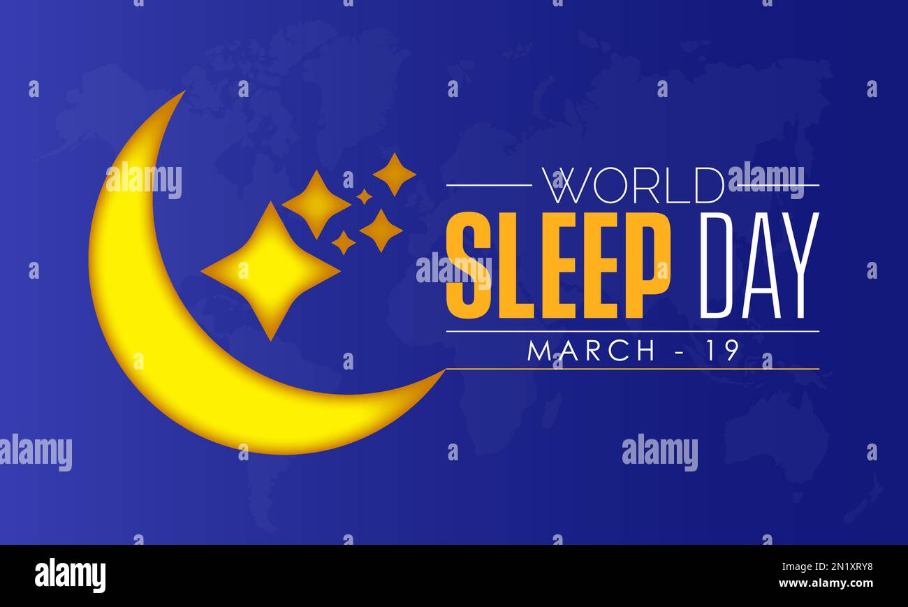 Global Planet earth awareness concept banner design of World Sleep Day observed on March 19 ...