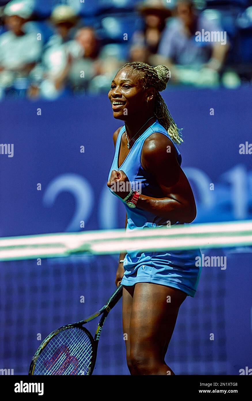 Serena Williams (USA) competing in the 2001 US Open Tennis Stock Photo ...