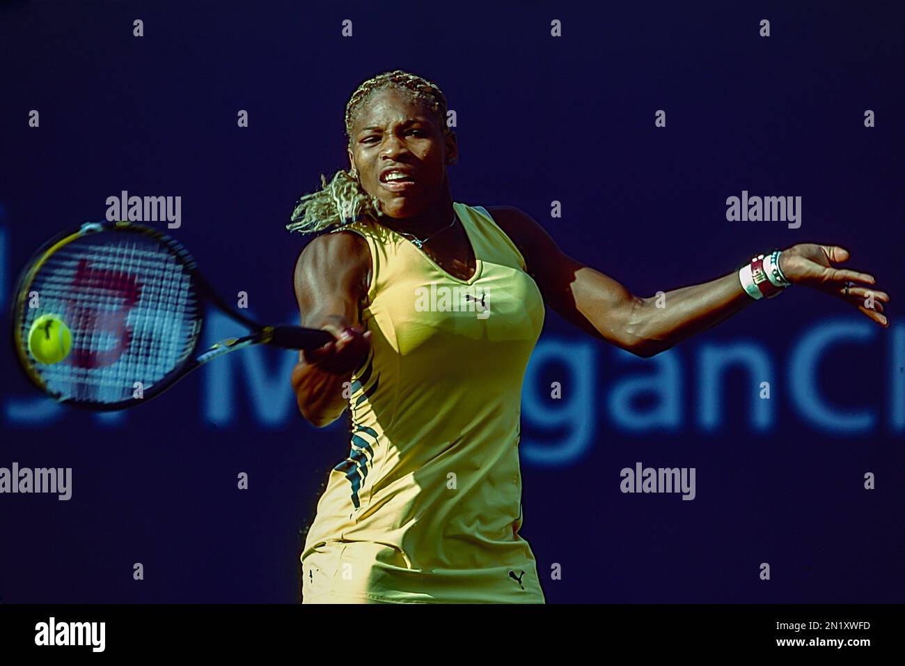 Serena Williams (USA) competing in the 2001 US Open Tennis Stock Photo ...